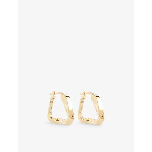 Bottega Veneta Wave Triangle Hoop Earrings - Yellow Gold