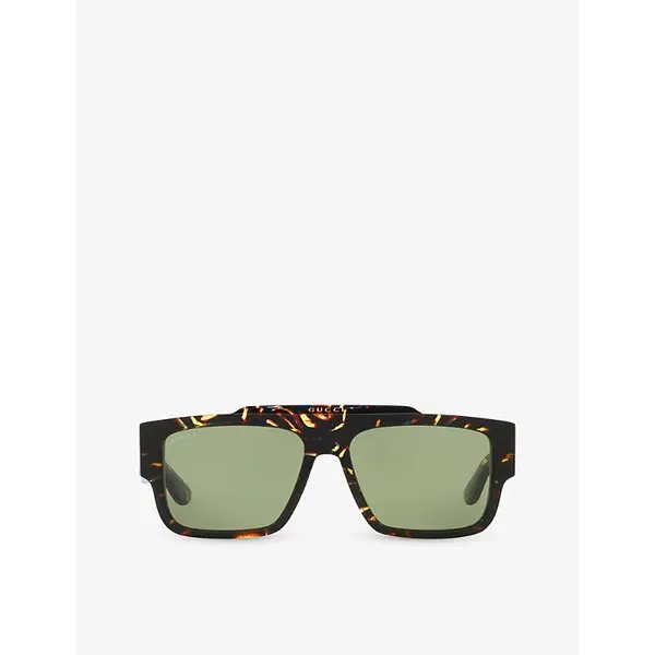 Gucci Gg1460s Square-frame Sunglasses - Brown