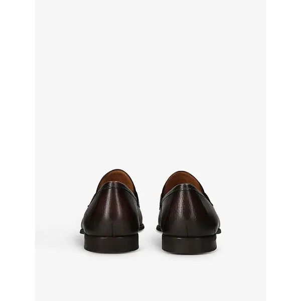 Magnanni Diezma Leather Penny Strap Loafers - Mid Brown