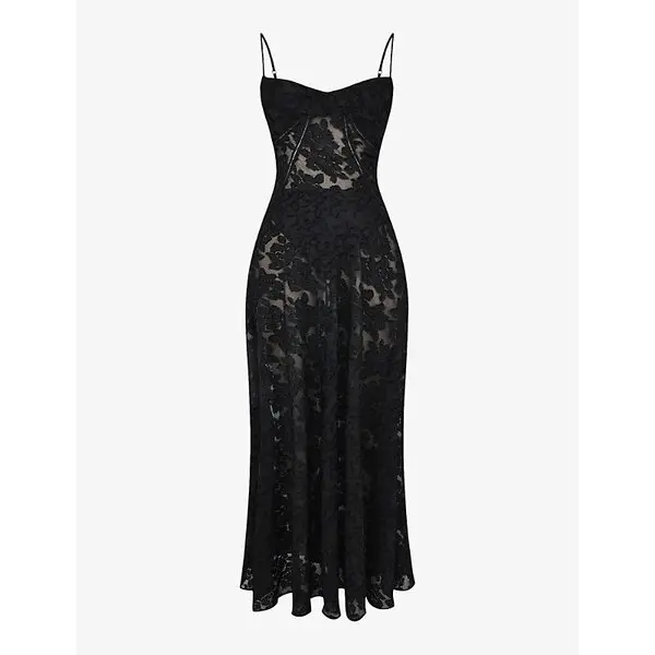 chinese dress ladies Cecelia Puff Sleeve Maxi Dress - Black Floral