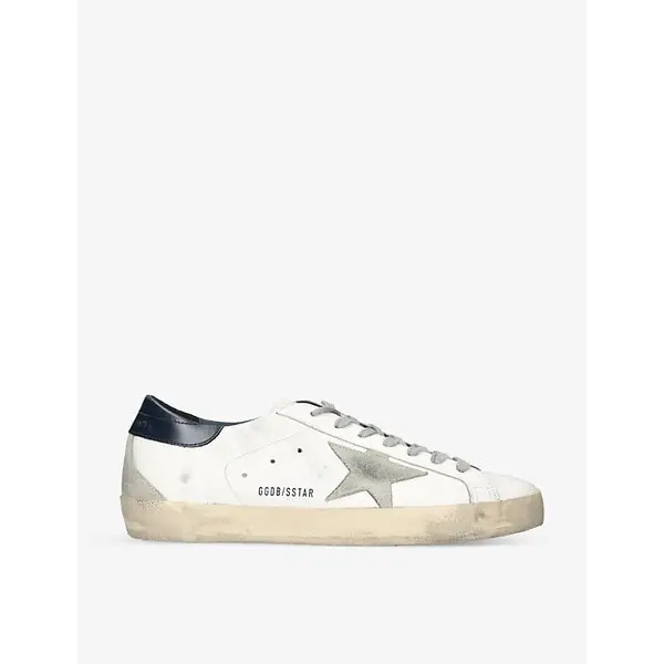GOLDEN GOOSE Superstar Star-appliqué Leather Low-top Trainers - White/navy