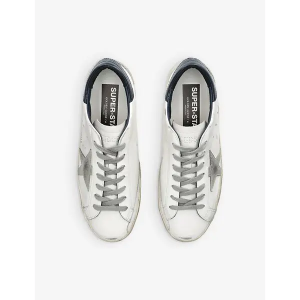 GOLDEN GOOSE Superstar Star-appliqué Leather Low-top Trainers - White/navy