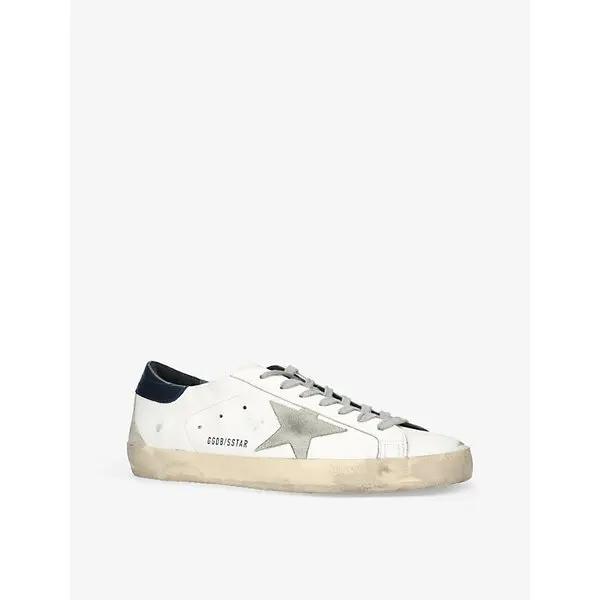 GOLDEN GOOSE Superstar Star-appliqué Leather Low-top Trainers - White/navy