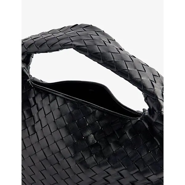 Bottega Veneta Hop Small Leather Shoulder Bag - Black-m Brass