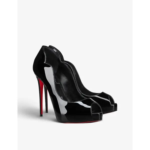 CHRISTIAN LOUBOUTIN Hot Chick Alta 120 Patent-leather Heeled Sandals - Black