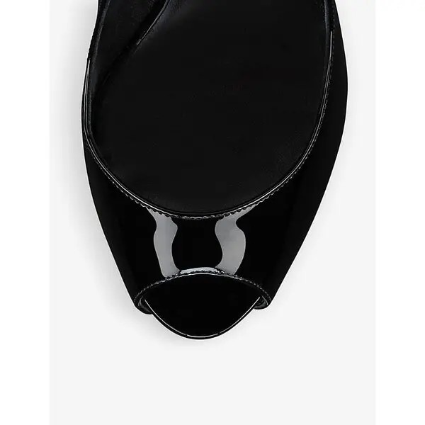 CHRISTIAN LOUBOUTIN Hot Chick Alta 120 Patent-leather Heeled Sandals - Black
