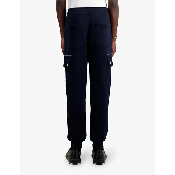 The Kooples Drawstring-waist Zipped-pocket Cotton-jersey Jogging Bottoms