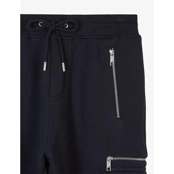 The Kooples Drawstring-waist Zipped-pocket Cotton-jersey Jogging Bottoms