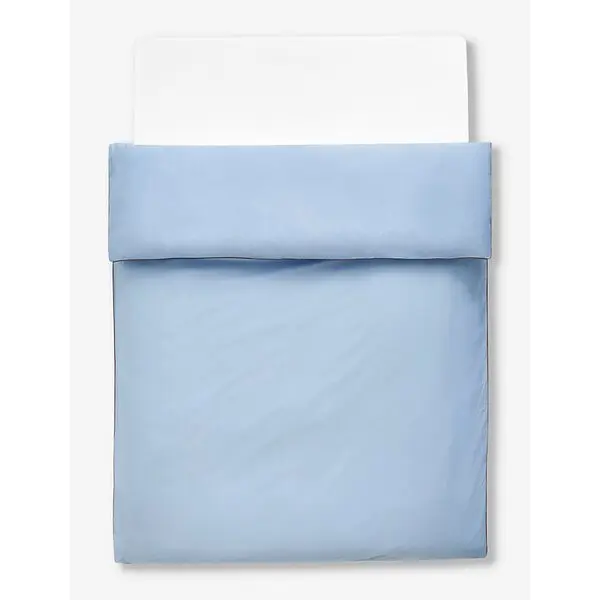 HAY Outline Contrast-trim Cotton Duvet Cover 200cm X 200cm - Soft Blue