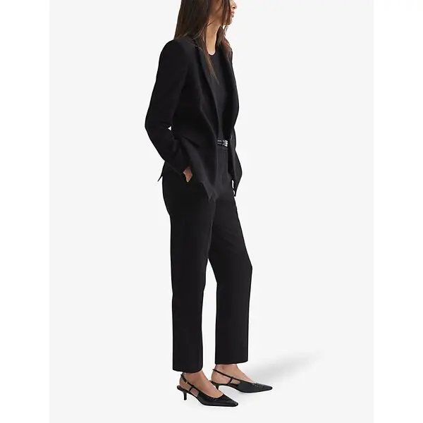 REISS Gabi Slim-leg Trousers - Black