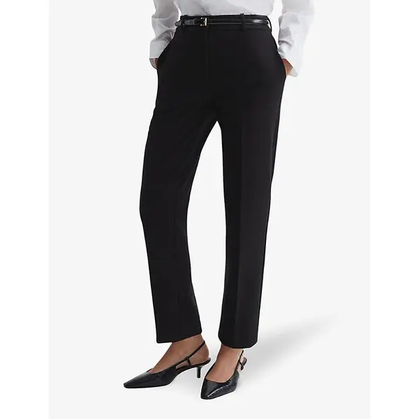 REISS Gabi Slim-leg Trousers - Black