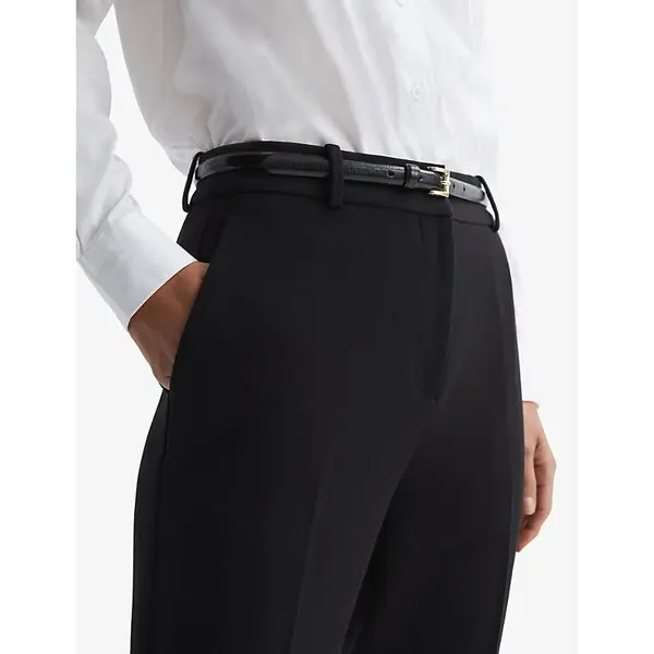 REISS Gabi Slim-leg Trousers - Black