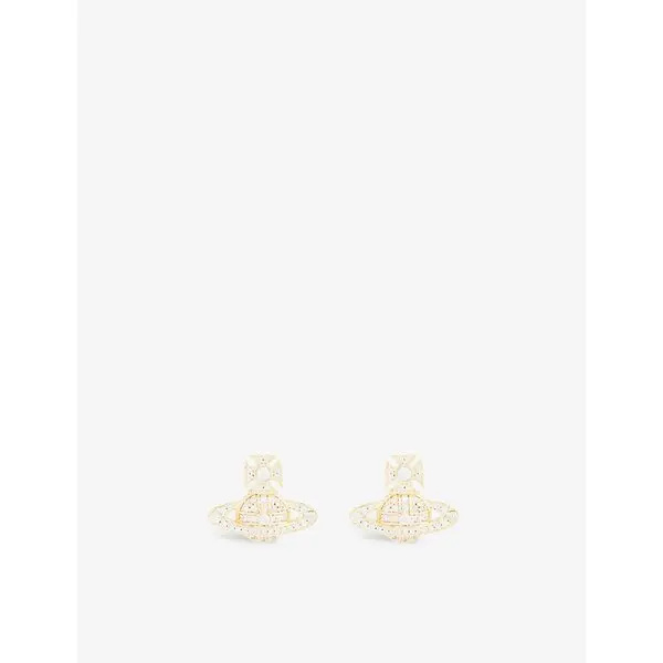 VIVIENNE WESTWOOD Carmela Bas Relief Earrings - Gold / White Cz