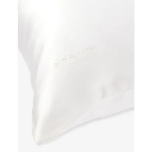 DROWSY SLEEP CO. Brand-embroidered Silk Pillowcase