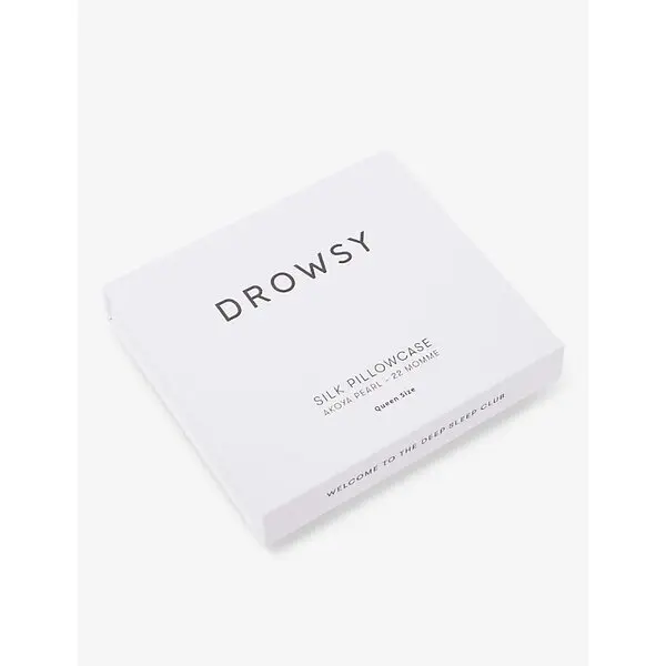 DROWSY SLEEP CO. Brand-embroidered Silk Pillowcase