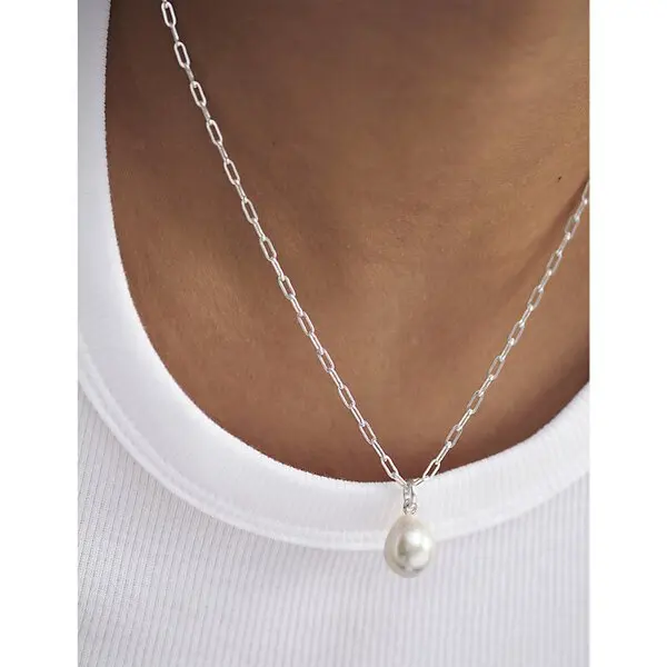 Monica Vinader Mini Paperclip Chain Necklace - Silver
