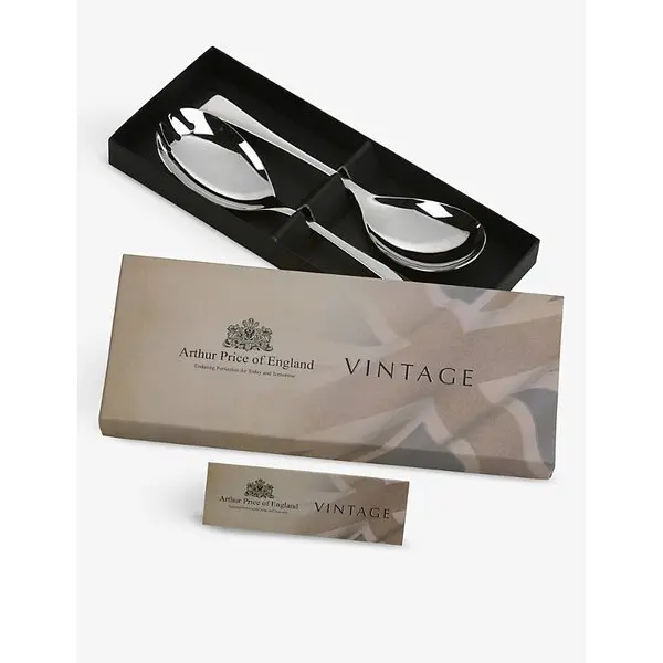 ARTHUR PRICE Vintage Polished Stainless-steel Serving Spoon And Fork Set