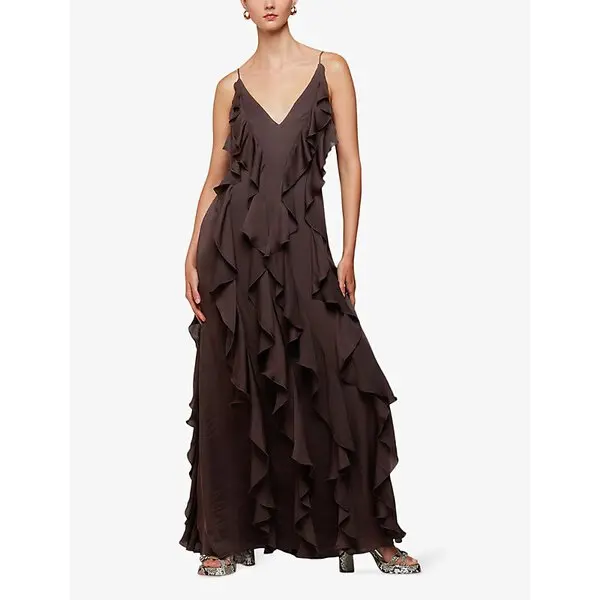 whistles maxi dresses Whistles Tie Back Maxi Dress Black Size 16