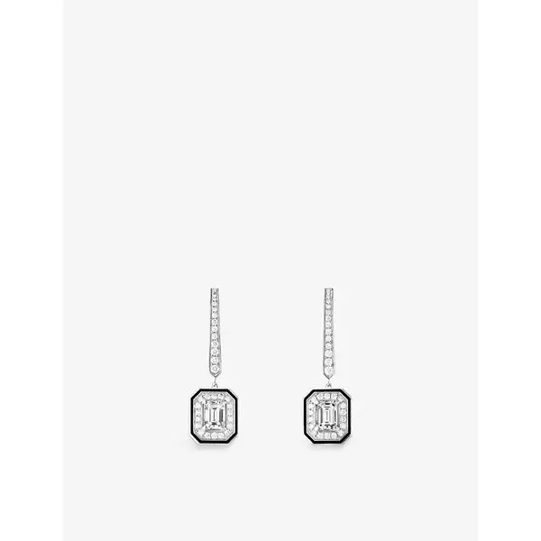 Boucheron Vendôme Liseré 18ct White-gold Diamond Drop Earrings - White Gold