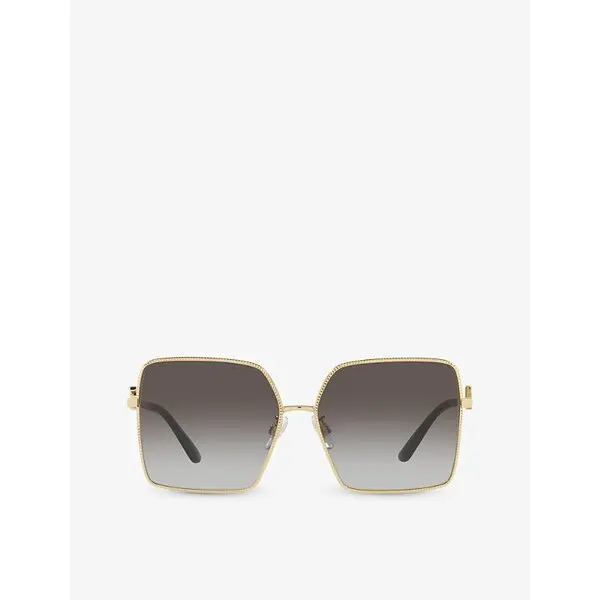 Dolce & Gabbana Dg2279 Square-frame Metal Sunglasses - Gold