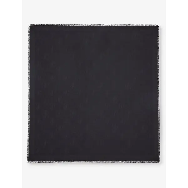 JIMMY CHOO Emani Brand-print Silk-blend Scarf - S200 Black