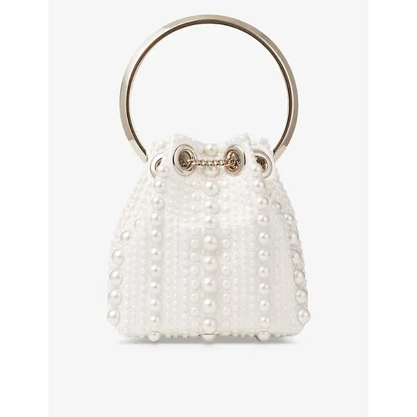 JIMMY CHOO Bon Bon Micro Top-handle Bag - Ivory