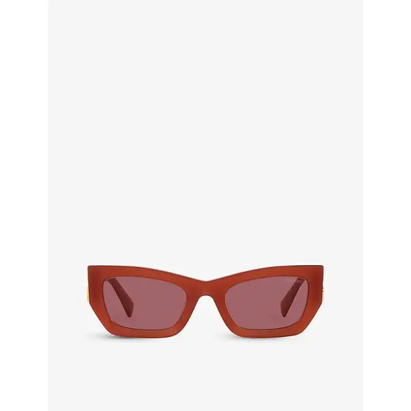 Miu Miu Mu 09ws Brand-embellished Sunglasses - Red