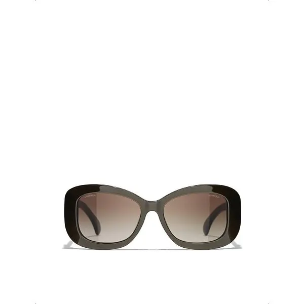 Chanel Ch5468b Rectangle Sunglasses - Brown