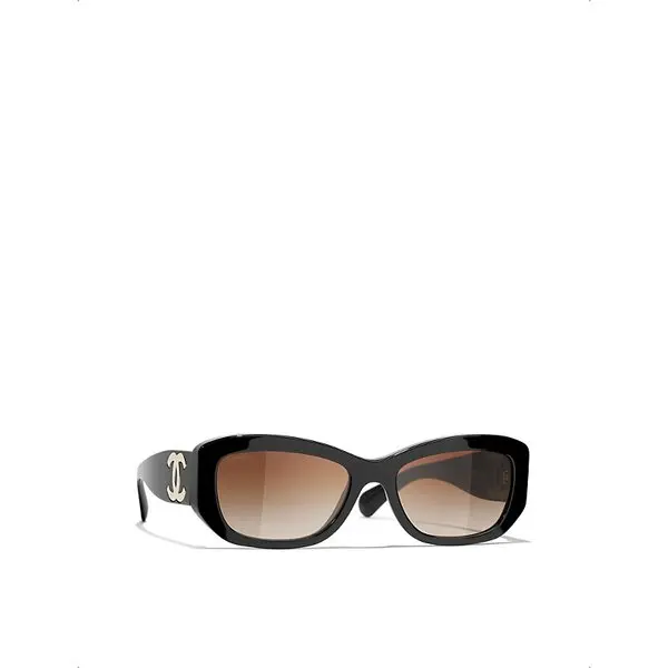 Chanel Rectangle Sunglasses - Black
