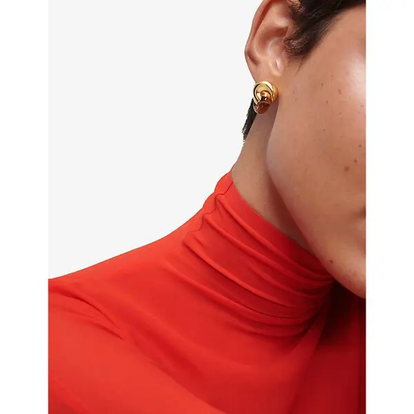 Monica Vinader X Kate Young Vermeil Sterling-silver Tiger's Eye Earrings - Yellow Gold