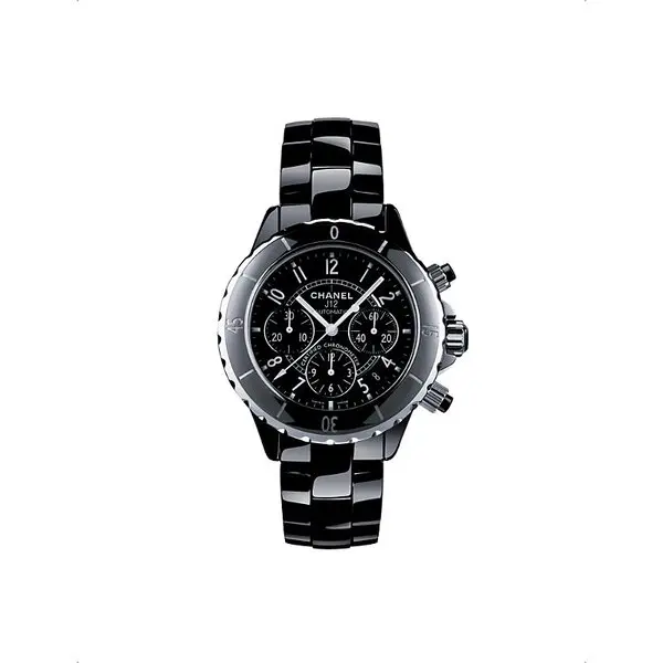Chanel J12 Chronograph Ceramic And Stainless-steel Automatic Watch - Black/silver
