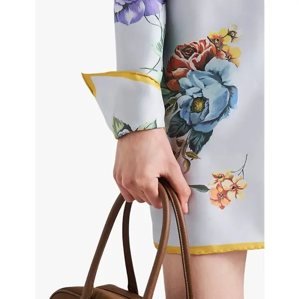 prada printed silk twill mini-dress PRADA Paisley-Print Bow-Collar Silk-Twill Mini Dress