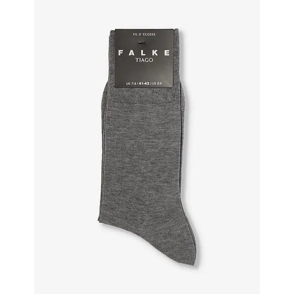 Falke Tiago Ribbed Cotton-blend Socks - Steel Mel.