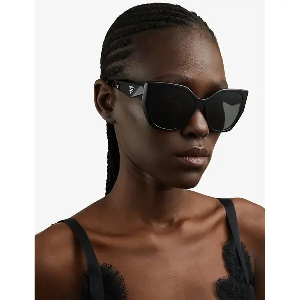 Prada Pr 19zs Cat-eye Sunglasses - Black