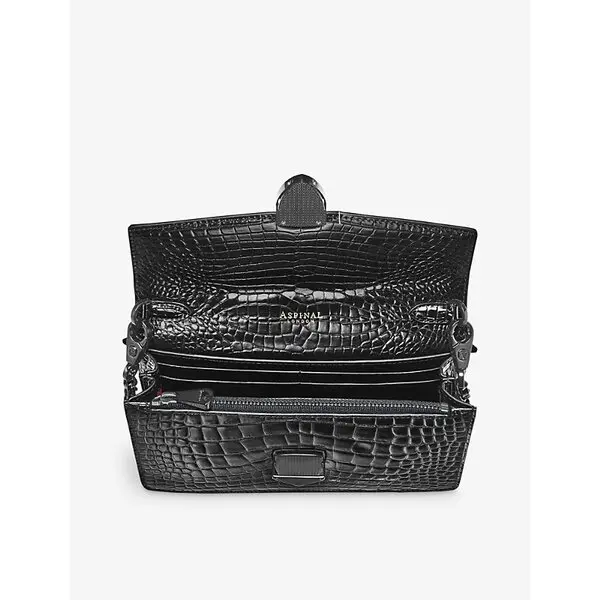 ASPINAL OF LONDON Mayfair Croc-effect Leather Clutch Bag