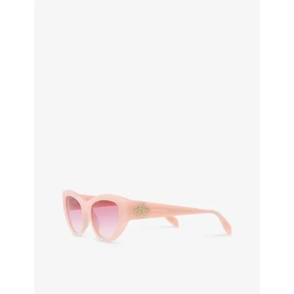 Alexander Mcqueen Am0377s Cat-Eye Acetate Sunglasses In Pink 