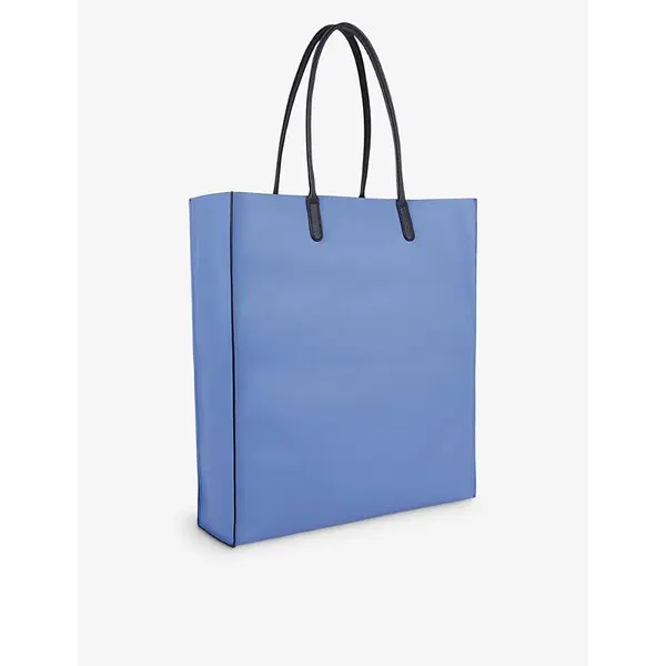 Smythson Kingly Logo-embossed Leather Tote Bag - Smythson Blue