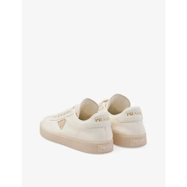 Prada Brand-patch Leather Low-top Trainers - Neutral