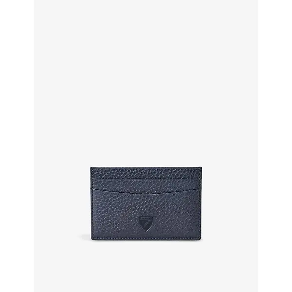 ASPINAL OF LONDON Logo-embellished Leather Card Holder - Navy