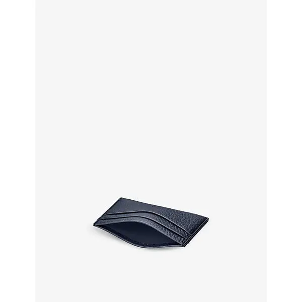 ASPINAL OF LONDON Logo-embellished Leather Card Holder - Navy