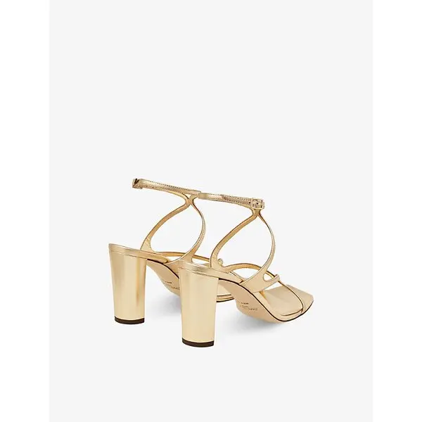 JIMMY CHOO Azie 85 Leather Heeled Sandals - Gold