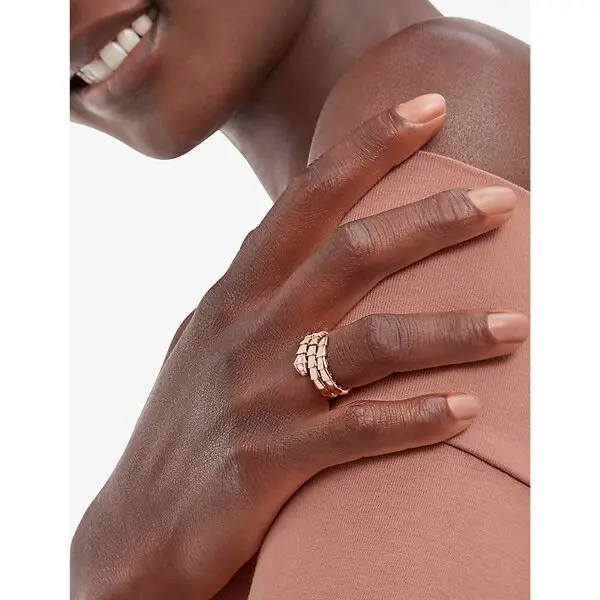 BVLGARI Serpenti Viper Rose-gold And Diamond Ring