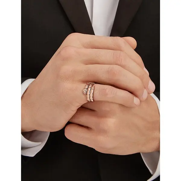 BVLGARI Serpenti Viper Rose-gold And Diamond Ring