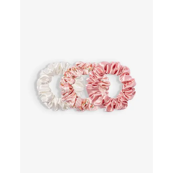 Slip Large Silk Scrunchies Pack - White/pink
