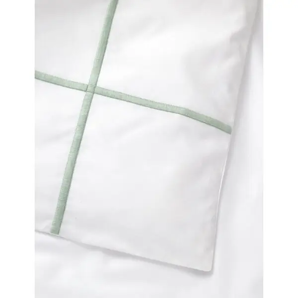 YVES DELORME Athena Stripe-embroidered Cotton Duvet Cover