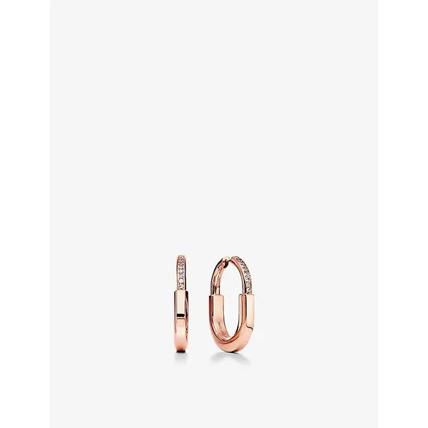Tiffany & Co. Lock Diamond And 18ct Earrings - Rose Gold