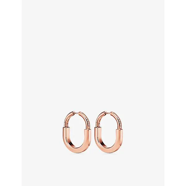 Tiffany & Co. Lock Diamond And 18ct Earrings - Rose Gold
