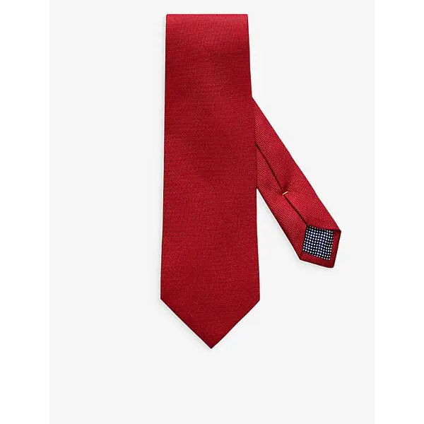 Eton Geometric-weave Silk Tie - Dark Red