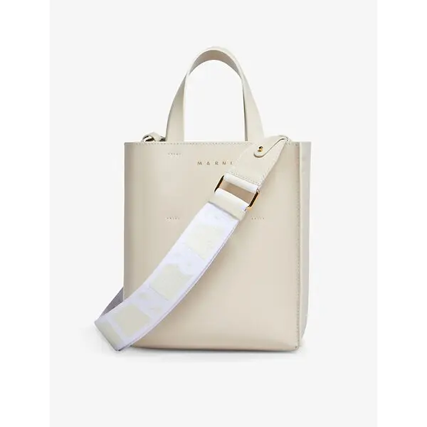 Marni Museo Leather Tote - Seashell