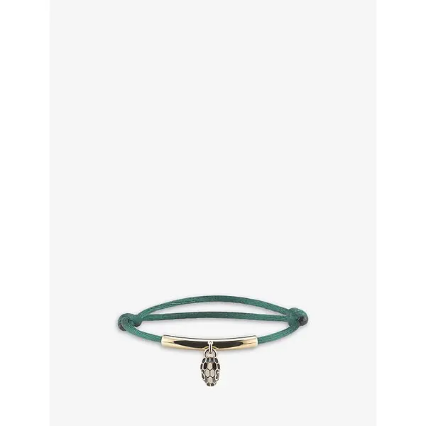 BVLGARI Serpenti Forever Cord And Gold-plated Charm Bracelet - Green